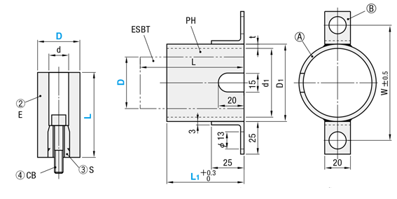 PHBT40-80-60-Y-ATN | Urethane Stock Block Sets - ESBT+PH Set, Flange ...